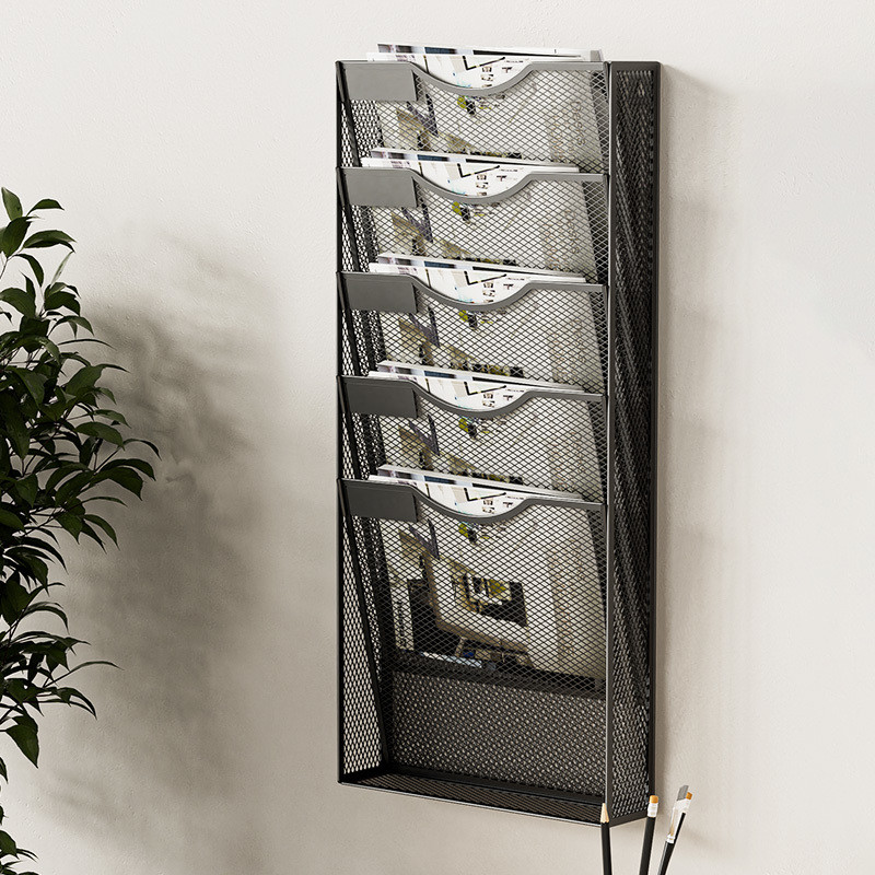 Wall-mounted File Rack Data Organizer Storage Rack Wall Multi-Layer ...