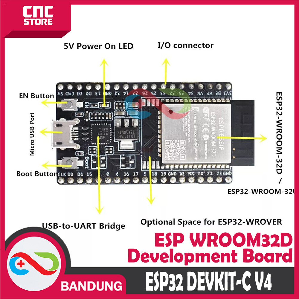 Esp32 Esp 32 Devkitc V4 Wroom 32d Wifi Bluetooth Deckment Board A
