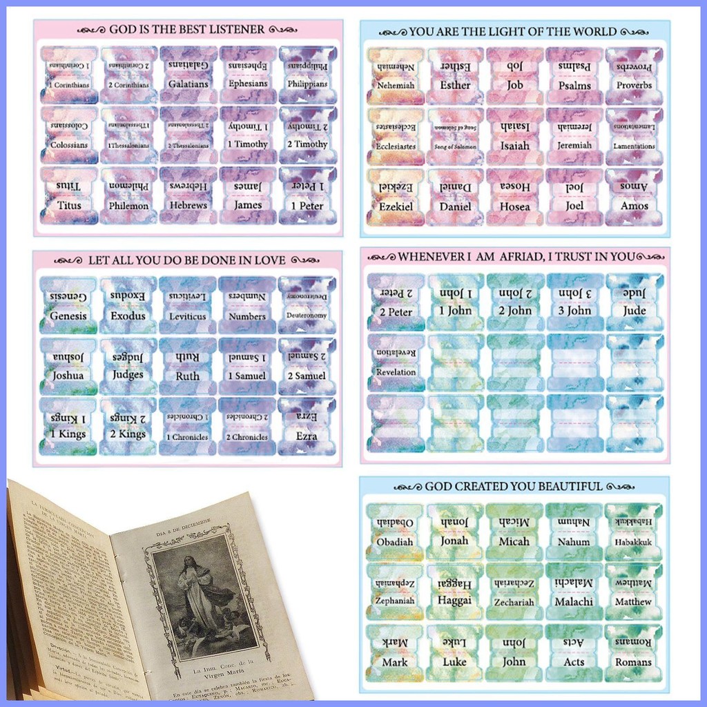 Bible Index Tabs Easy Navigation Boho Style Laminated Bible Tags 5 ...