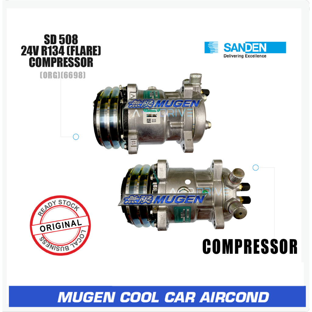 MGC SANDEN 508 24V R134 COMPRESSOR 6698 (ORG) | Shopee Malaysia