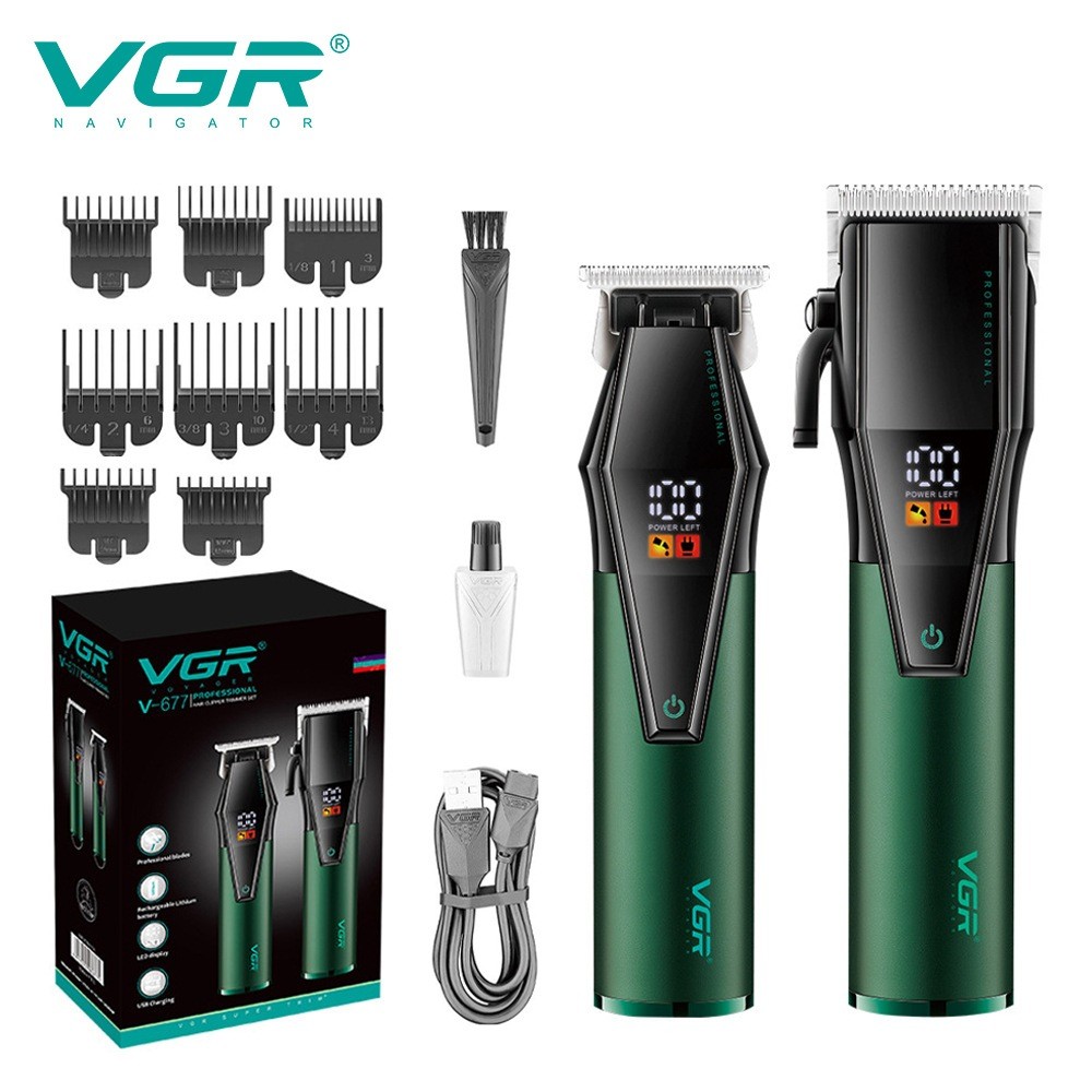 Vgr Electric Hair Clipper Set Cordless Engraving Electric Hair Clipper ...