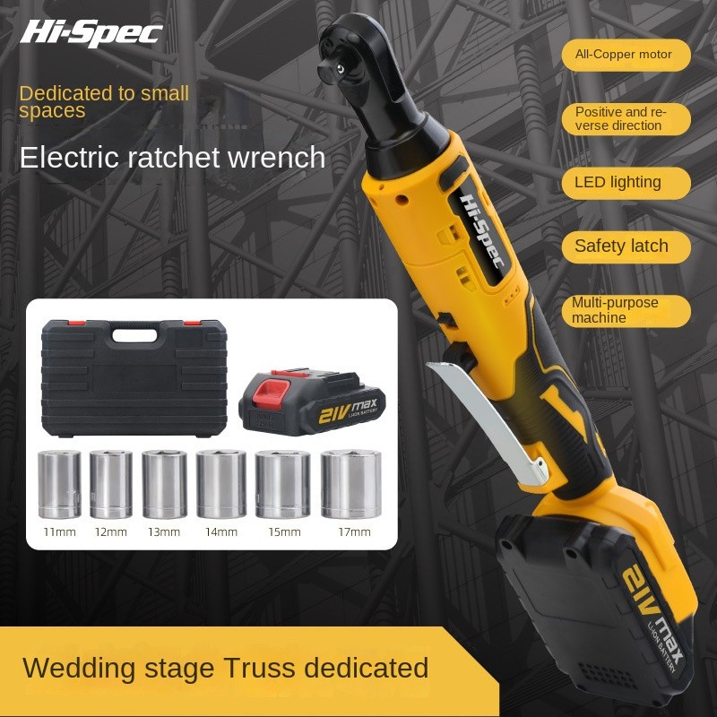 Hi-spec Electric Ratchet Wrench Truss Electric Wrench 90 Degree Right ...