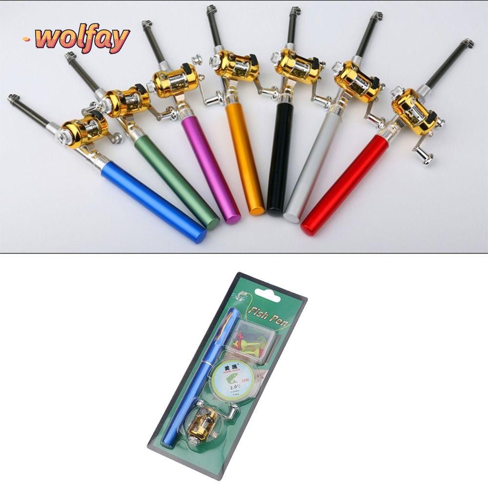 WOLFAY Pesca, Spinning Reel Collapsible Pen Fishing Rod, Pole 1M ...