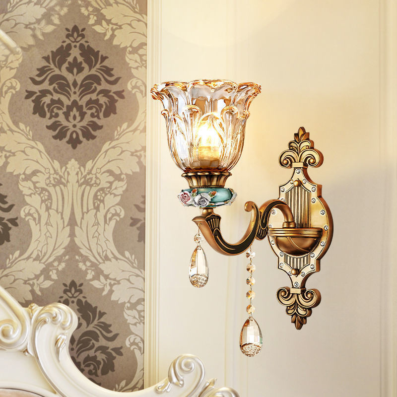 European Style Wall Lamp Retro Living Room Wall Light Bedside Lamp ...
