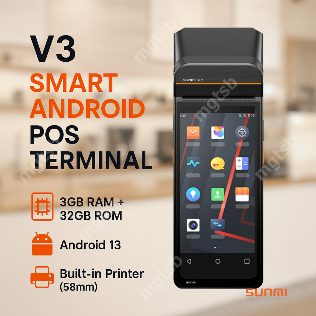 Sunmi V3 Handheld Terminal Receipt Printer Android POS Device Mesin ...
