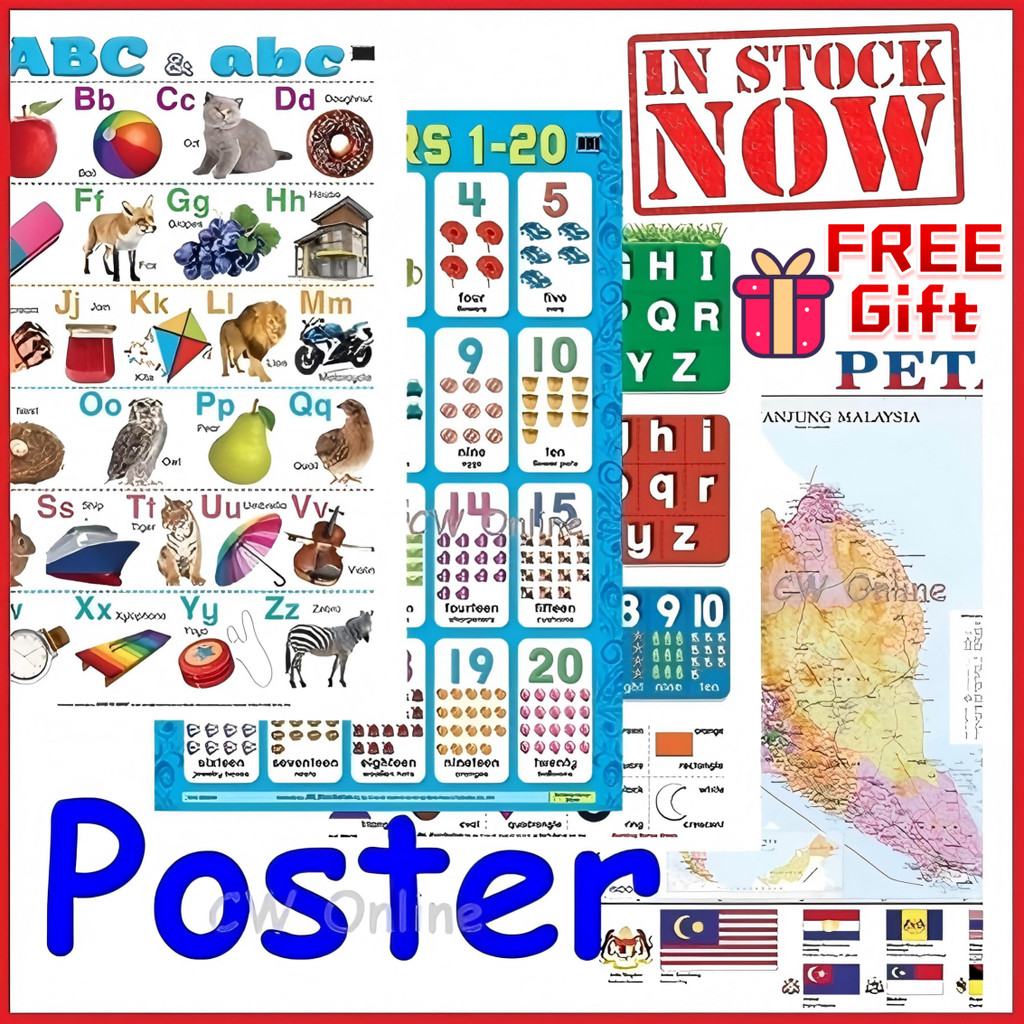 【Free gifts with purchase】 Educational Posters Learn & Grow Child ...