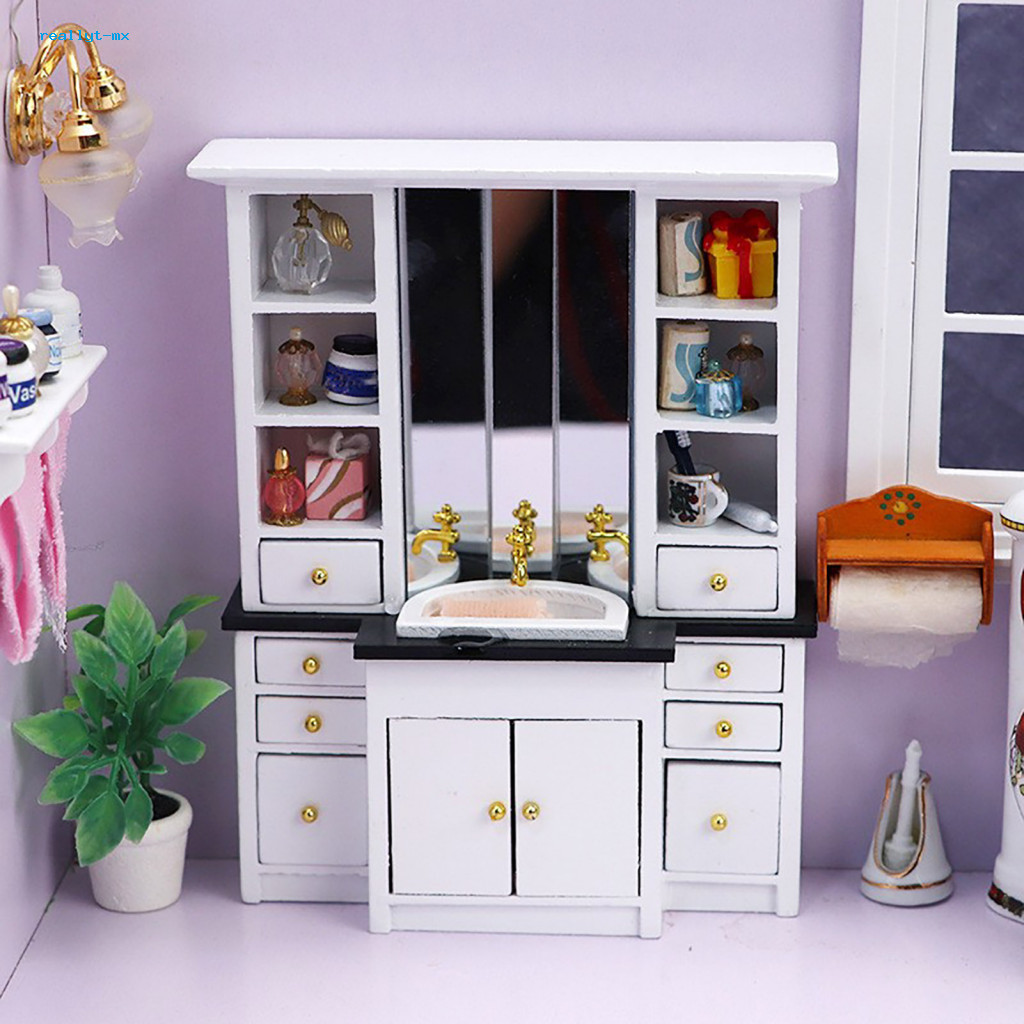 Doll Bathroom Accessories Doll Mansion Bathroom Set with Mirrors 1 12 ...