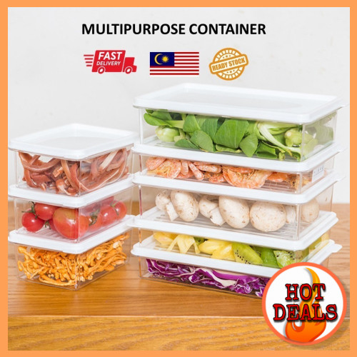 Clear plastic lidded organizer boxes for storing food in the ...