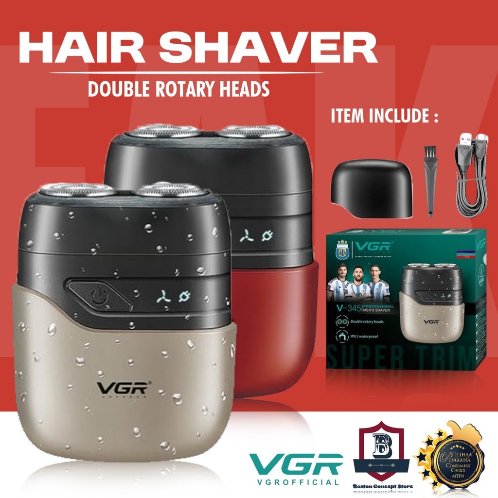 VGR V-345 MINI Shaver IPX 7 Waterproof And Double Rotary Heads | Shopee ...