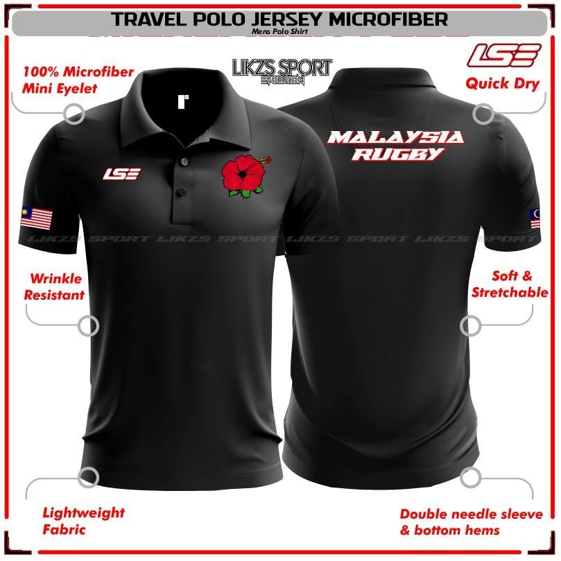 Malaysia Rugby Travel Jersey DX2 By LSE Brand +FLAG New Logo | Polo ...