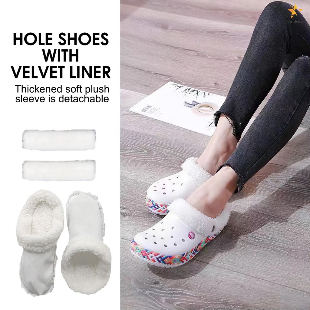 Winter Clogs Fur Shoe Insert Removable Fleece Inner Soles | Shopee Malaysia