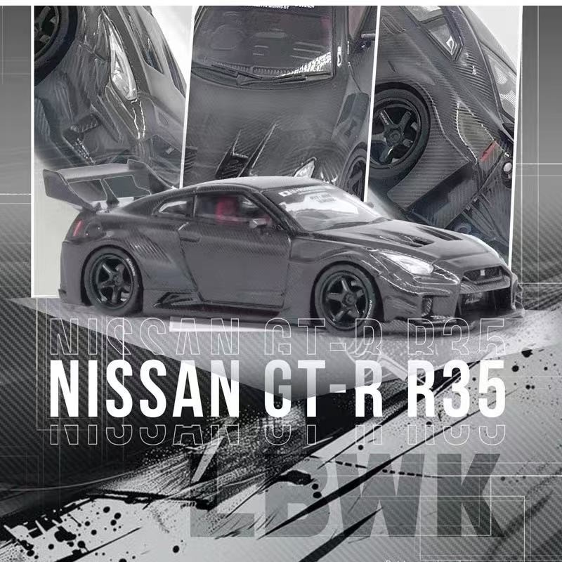Inno 1: 64 Nissan GTR R35 lb Wide Body Modified Black Full Carbon Alloy ...