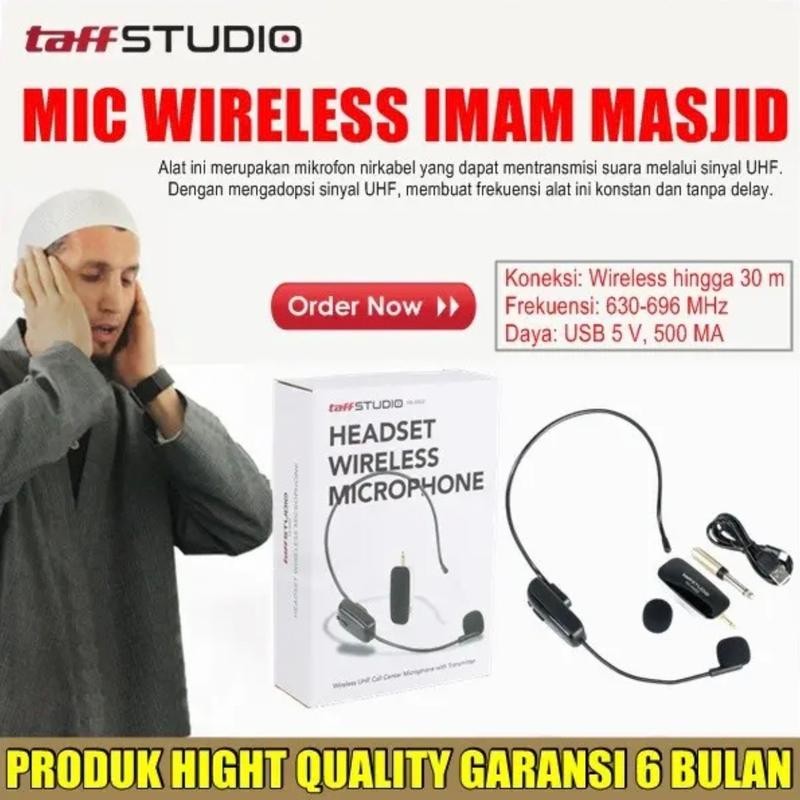 Mic Wireless UHF Microphone Model Bando Call Center Rechargeable Mik ...