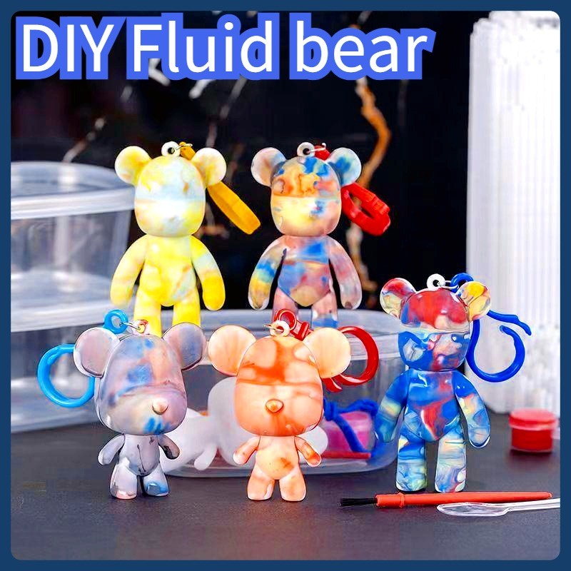 DIY Fluid Bearbrick Mini Bear Paint Handmade Kids Toys 6 Colors of ...