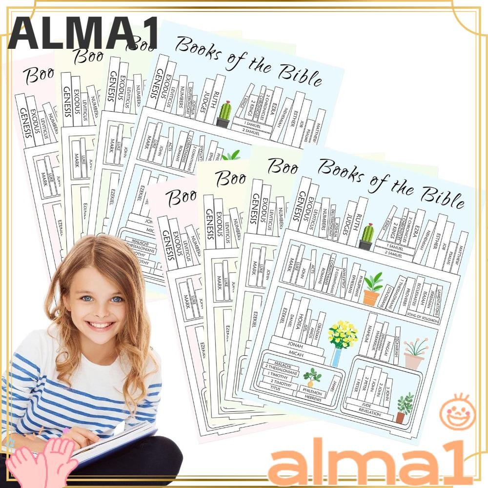 ALA 4/8Pcs Bible Book Shelf Stickers, Bible Reading Progress Self ...