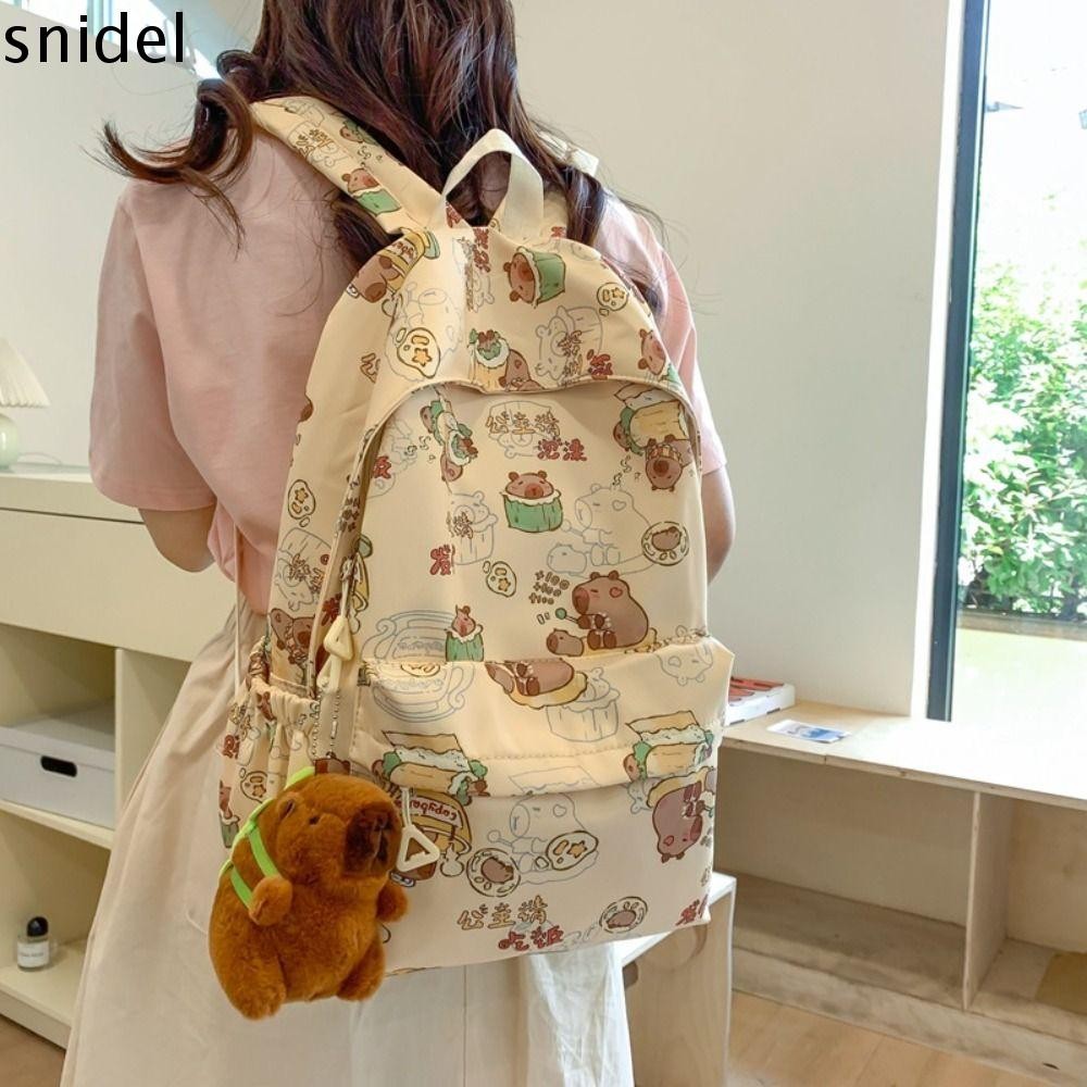 SNIDEL Capybara Backpack, Large Capacity Animal Capibara Shoulder Bag ...