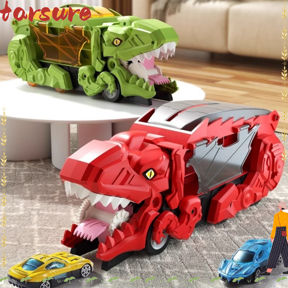 TARSURE Dinosaur Transporter Car, Roll To Eat Game Folding Vehicle ...