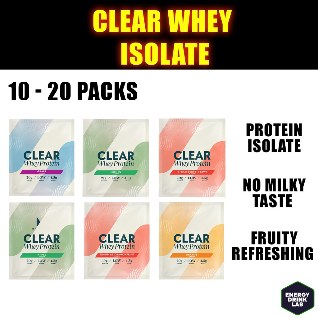 Clear Whey Protein Powder Isolate SAMPLE PACK 10 / 20 pack No Milky ...