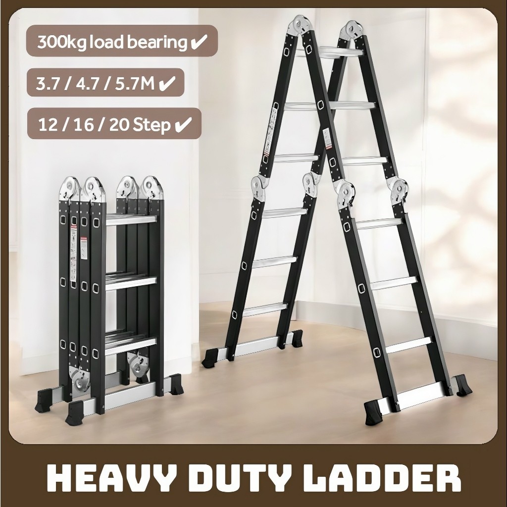 Tangga Lipat Heavy Duty 20 Step Aluminium Ladder Foldable Multipurpose ...