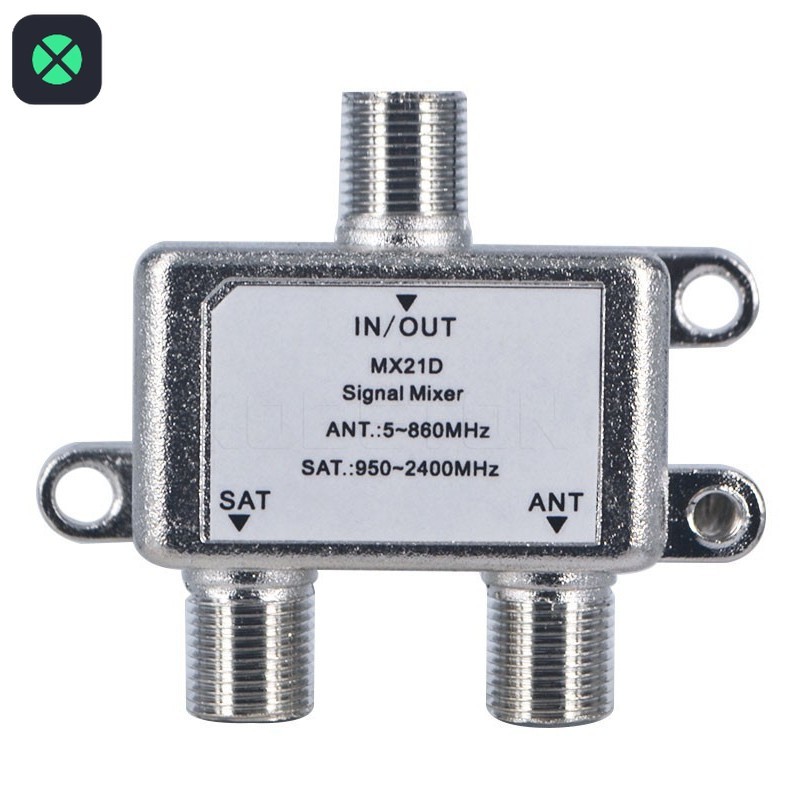 1F 2 Way TV Port Signal Mixer Satellite Coaxial Combiners Cable Switch ...
