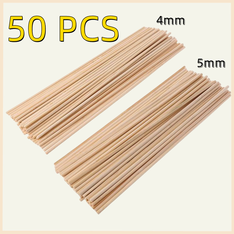 50pcs 4/5mm Bamboo Stick For Plant Grow Support Stick Flower Support ...