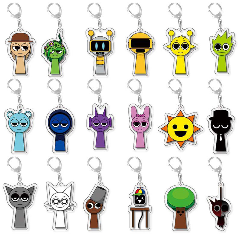 Sprunki Keychains, Acrylic Figures Keyrings, Sprunki Game Keychain, Car ...