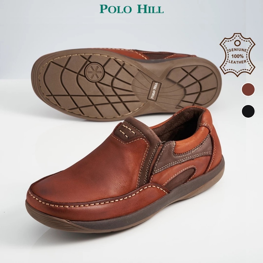 POLO HILL Men Genuine Leather Slip On Comfort Shoes PMSL-MS4054 ...