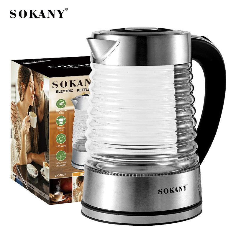 sokany Cordless Stainless Steel Water Kettle Easy Pouring Spout ...
