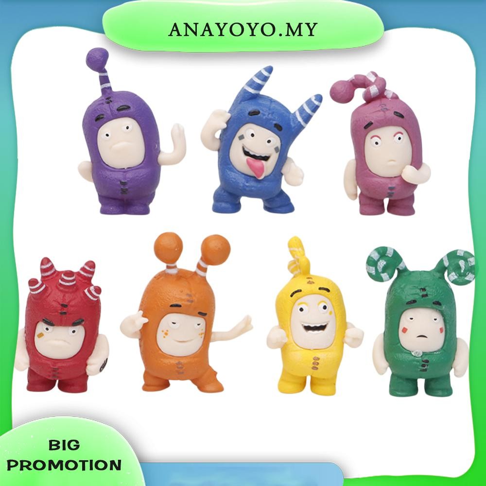[anayoyo.my] 7PCS/SET Mini Model Cartoon Toy Oddbods Collectible Model ...