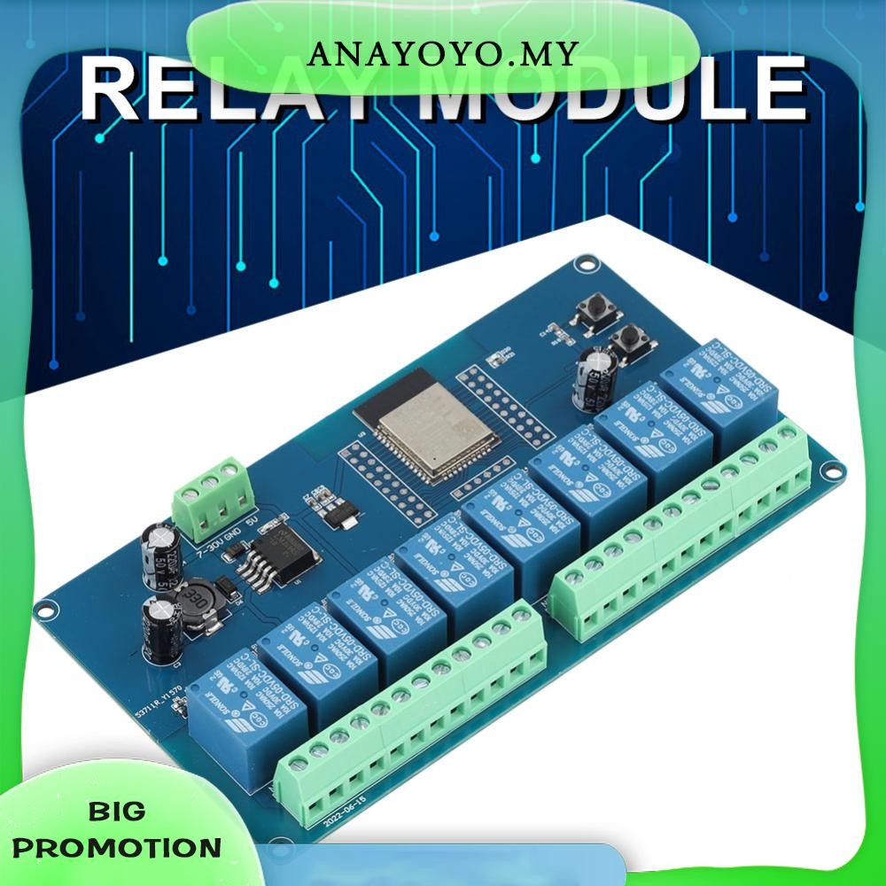 [anayoyo.my] ESP32 ESP32-WROOM Development Board 1/2/8 Channel ESP32 WIFI BT BLE Relay Module ...
