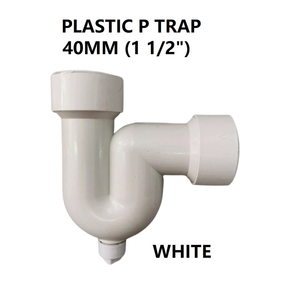 40MM (1 1/2") Plastic P Trap Plain Bottom - White | Shopee Malaysia