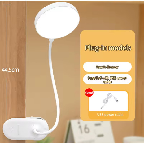 Wireless LED table lamp Clip 3 Modes Touch 4000mA Rechargeable Usb ...