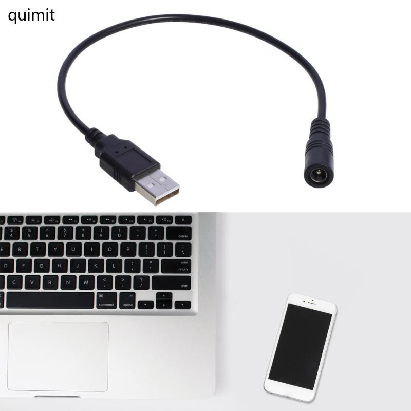 QUIM USB to DC Power Cable DC5 5x2 1mm Female USB Male DC5V Power ...