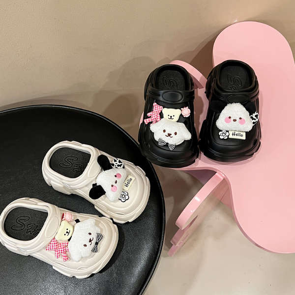 Kasut lubang kanak-kanak kartun comel DIY untuk wanita di luar musim ...