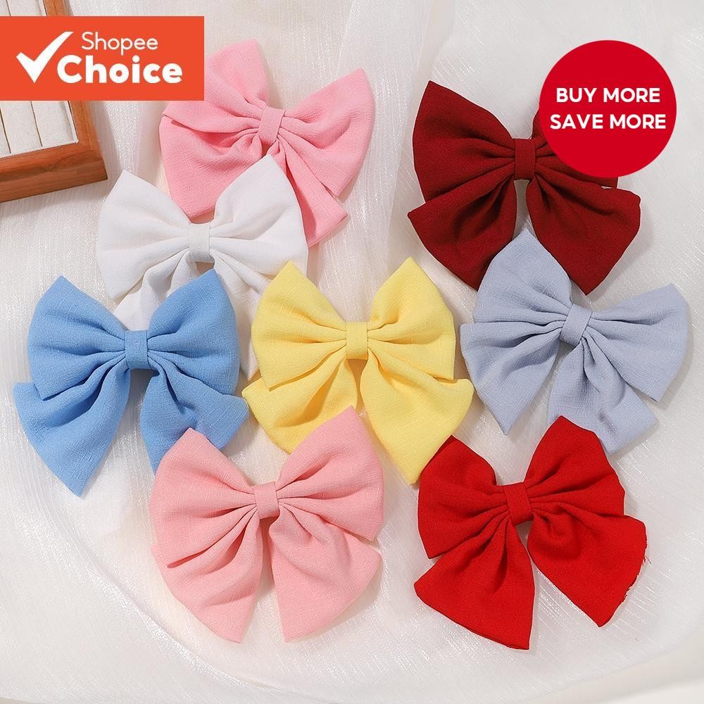 1PCS Handmade Cotton Hair Bow Clip - Soft Snaps For Girls & Women, Cute ...