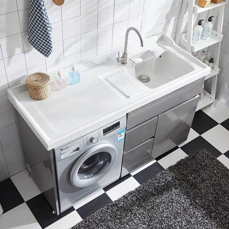 Companion Washing Machine Cabinet Washing Machine Integrated Basin with ...