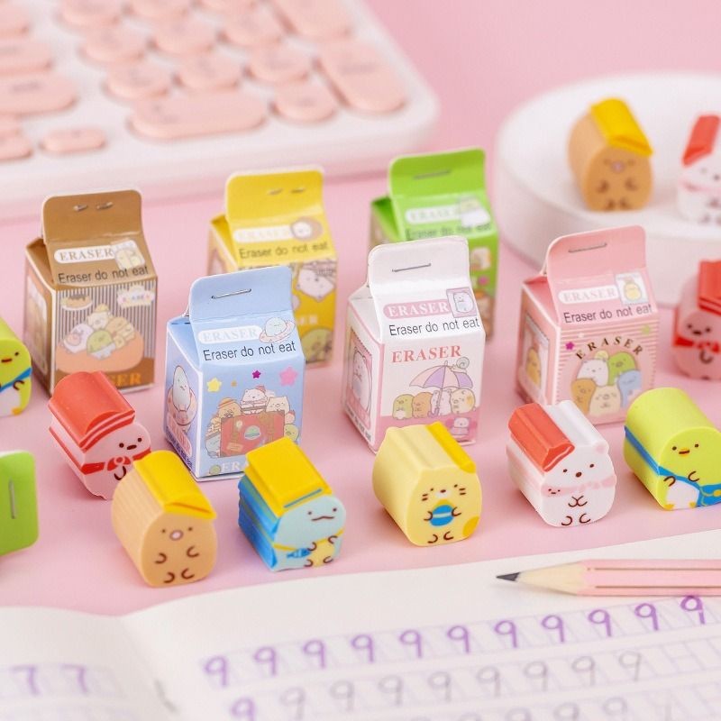 Cute Rubber Sassafras Cartoon Milk Carton Kindergarten Prizes Student ...