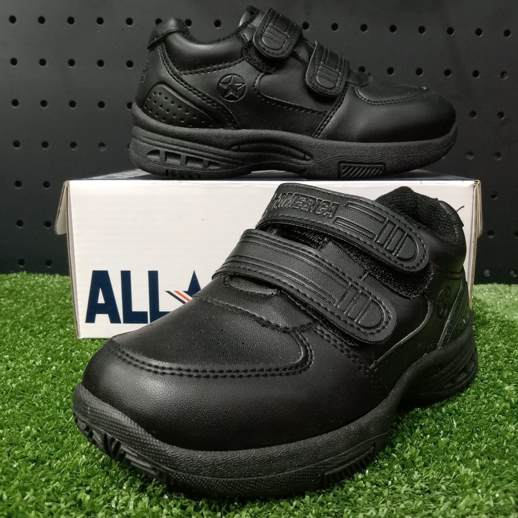 Promosi All America Kasut Sekolah Hitam 4916 (Waterproof)| Black School ...