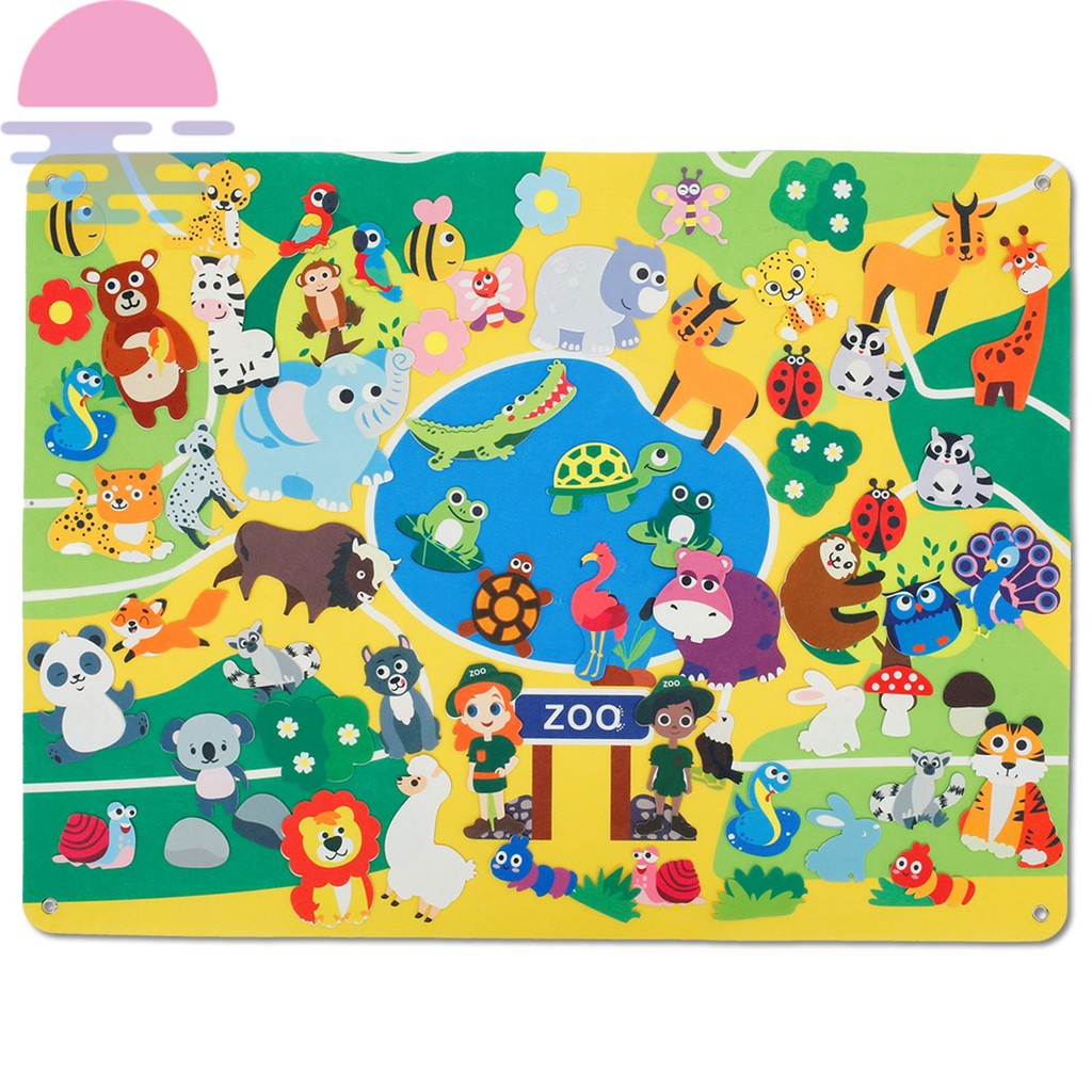 Felt Board Story Set Zoo Theme Preschool Felt Board Early Educational ...