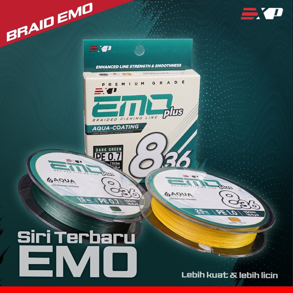 EXP EMO PLUS 836 150m Casting Braided Fishing Line Ultra Sensitive Smooth Thin Strong PE 10lbs ...