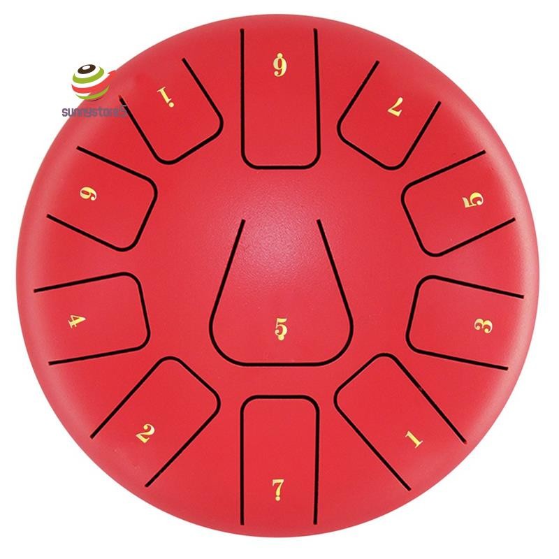 8 Inch Steel Tongue Drum, 11 Note Tambourine with Drumsticks and Finger ...
