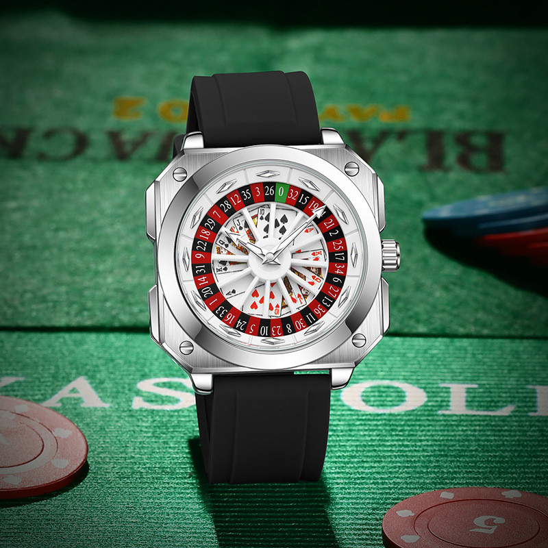 Poker Watch 撲克手表 God of Gamblers Watch Men's Watch Time to Run Wheel ...