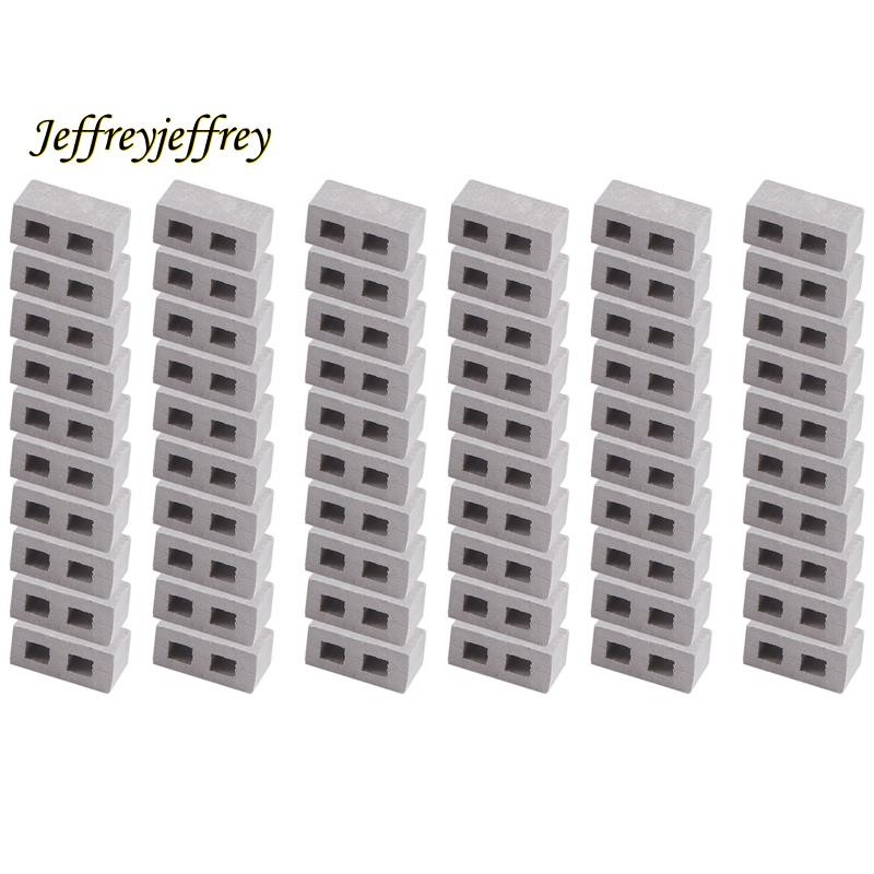 60 Packs Cinder Blocks 1/12 Scale Mini Bricks Concrete Miniature Bricks ...