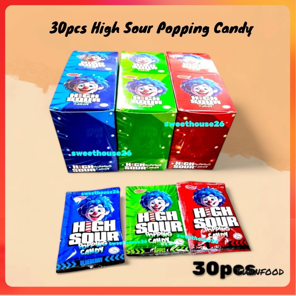30pcs Jomei High Sour Popping Candy Fruity Explosion candy (blueberry ...