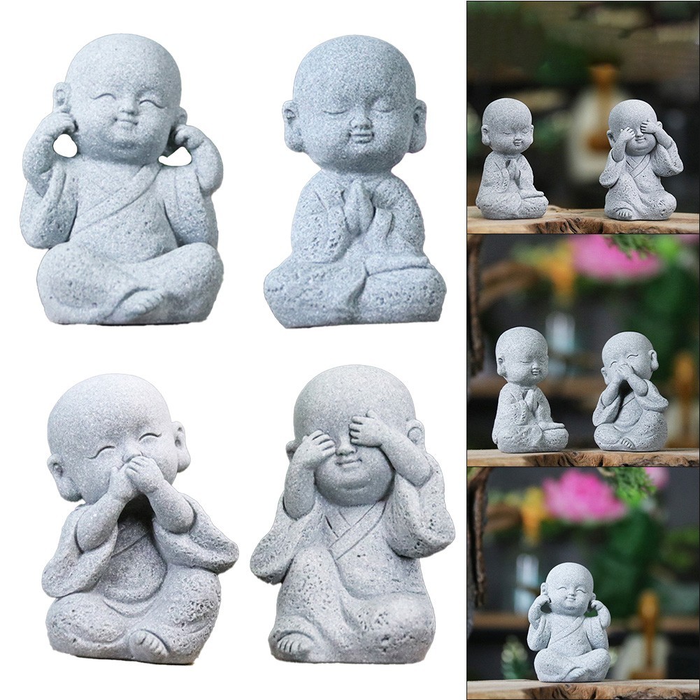 [Super] Little Monk Statue Chinese Style Sculpture Decoration Adorable ...