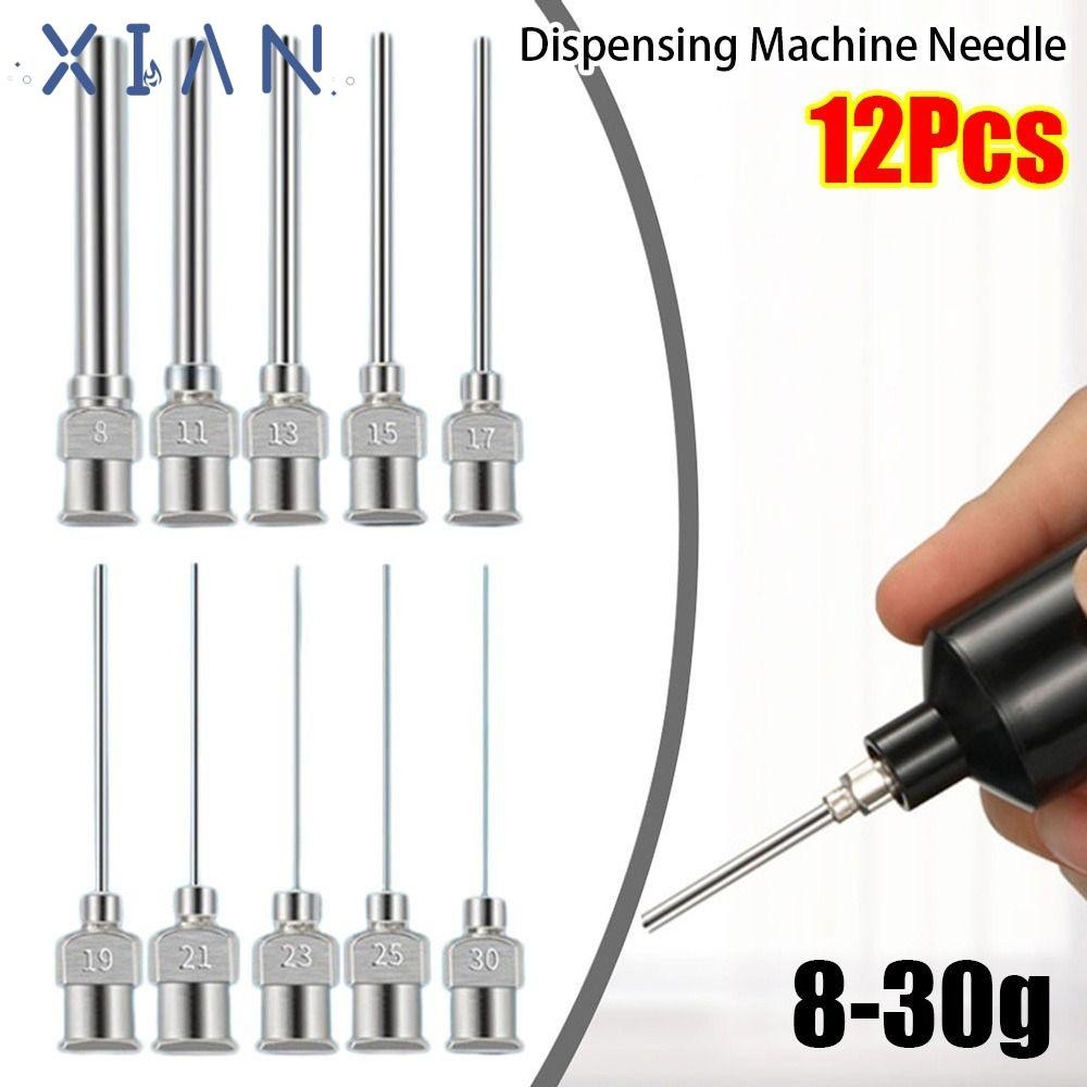 XIANEE 12Pcs Industrial Glue Injection Needle, Blunt Tip Stainless Steel Dispensing|Needle ...