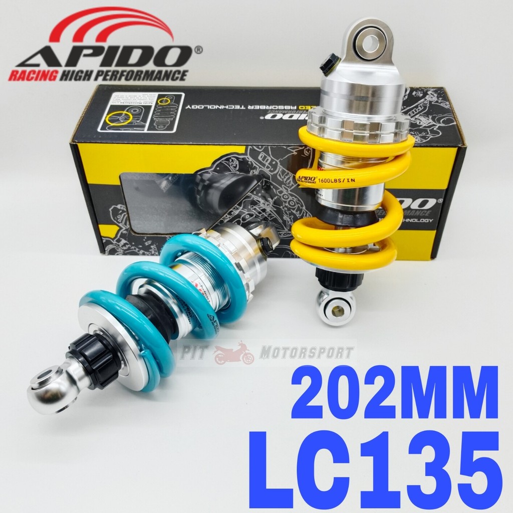 Monoshock APIDO Yamaha LC135 Absorber Mono 202mm Adjustable Yellow Lake Blue V1 V2 V3 V4 V5 V6 ...