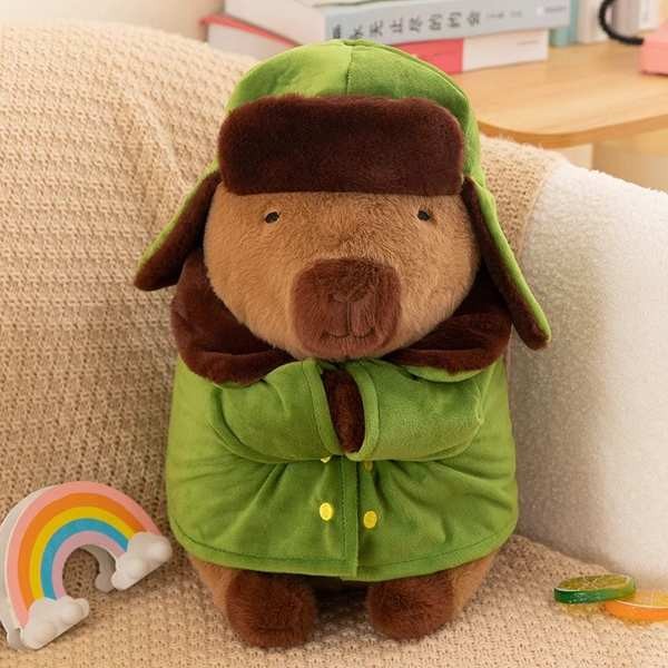 plushie capybara Kot tentera kapibala anak patung mewah anak patung ...