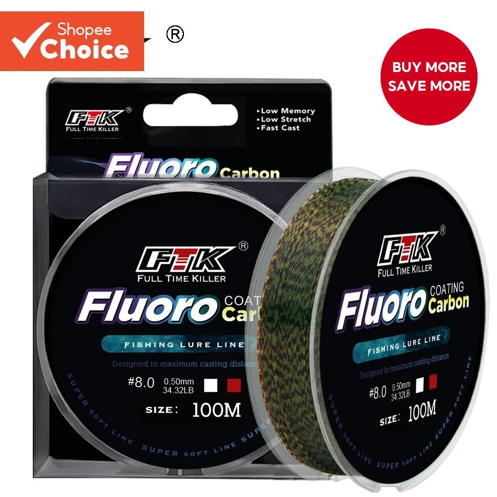 100M Fluorocarbon Coating 4.136LB-34.32LB Carbon Fiber Monofilament ...