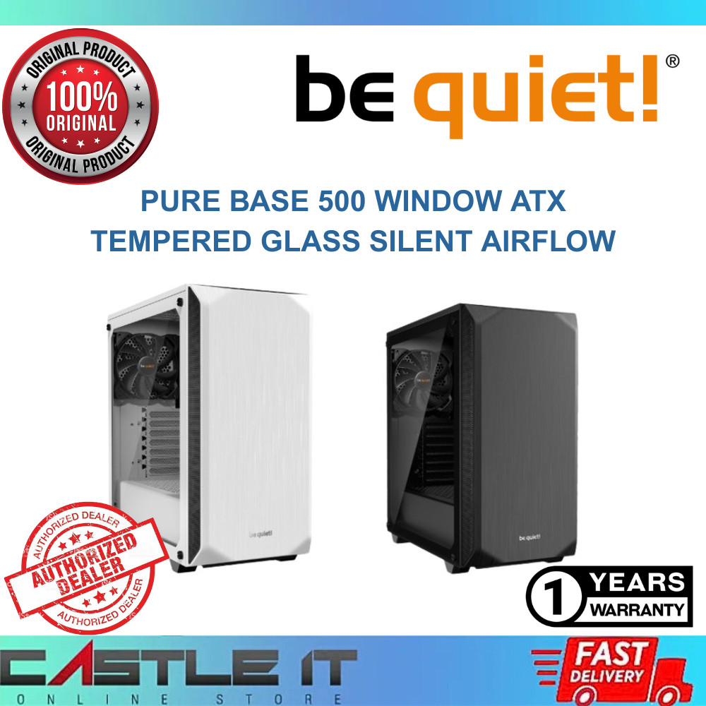 BE QUIET! Pure Base 500 Window ATX Casing Black White Tempered Glass ...